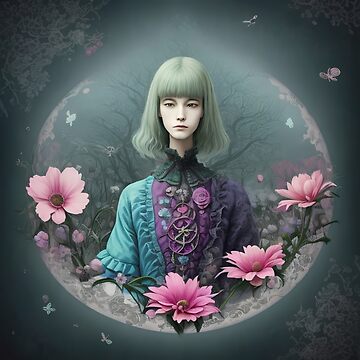 "Flower Mage Girl - Surrealist Lady Portrait" Metal Print for Sale by ...