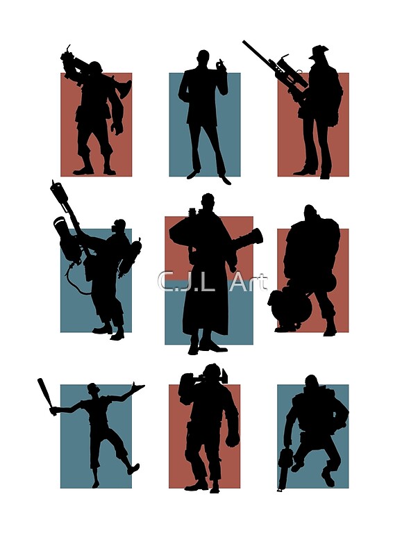 " TF2 Silhouette 1" by C.J.L Art | Redbubble