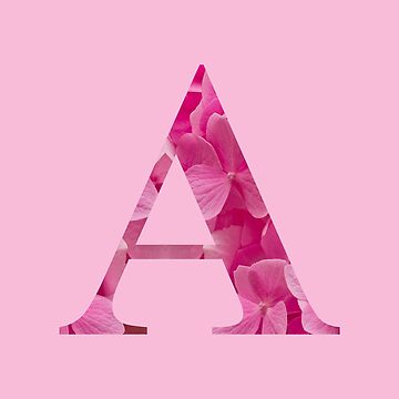 "Alphabet Letter "A" in Pink Floral Typography" Sticker for Sale by WD ...