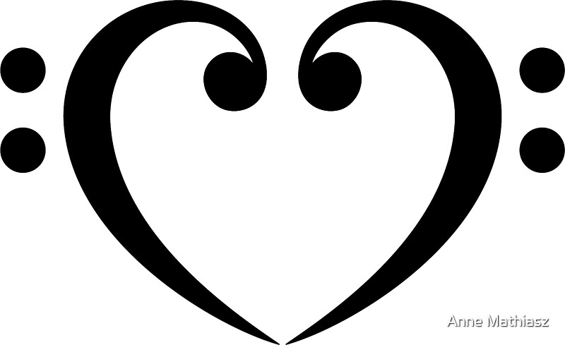 Bass Clef Heart Music Musician Party Festival Drum And Bass Stickers By Anne Mathiasz