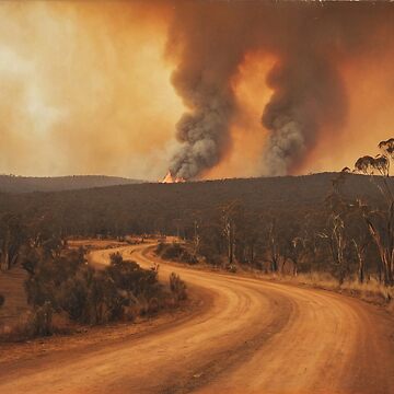 "Fires: A fictional series of Australian Bushfires 004" Sticker for ...