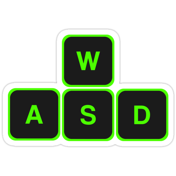 Lime Green Wasd Keyboard Gamer Stickers By Wynthnos Redbubble