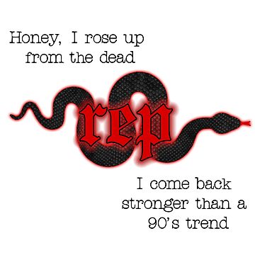 "Taylor Swift REP snake lyrics design" Sticker for Sale by PopPuns ...