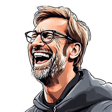 "Laughing Jurgen Klopp Liverpool, Cartoon Style" Sticker for Sale by ...