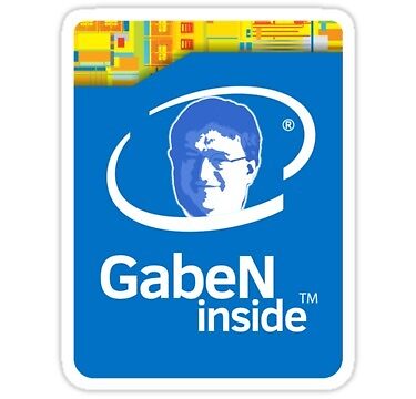 "Gaben Inside Sticker - Intel Parody (Lord Gaben Inside)" by georz ...