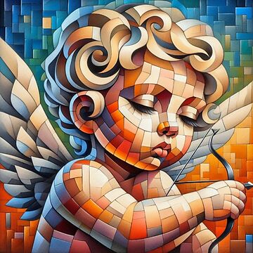 "Valentine Angel - Cubist Style ~ E-motive" Sticker for Sale by E ...