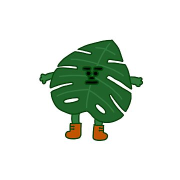 "Monstera leaf guy" Sticker for Sale by superbaechoo | Redbubble