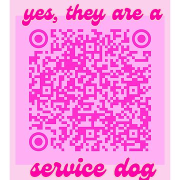 "pink service dog ADA website QR code" Sticker for Sale by ...