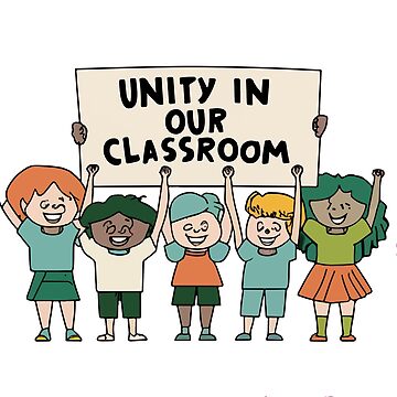 "Unity in Our Classroom - Diverse Children Illustration" Sticker for ...