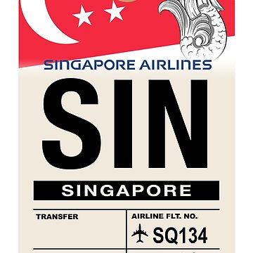 "Singapore (SIN) Airline Luggage Tag" Sticker for Sale by ...