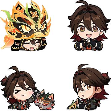 "Gaming Genshin Impact Chibi Stickers Set" Sticker for Sale by dudu ...