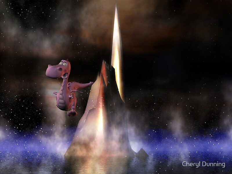 "scared dragon" by Cheryl Dunning | Redbubble
