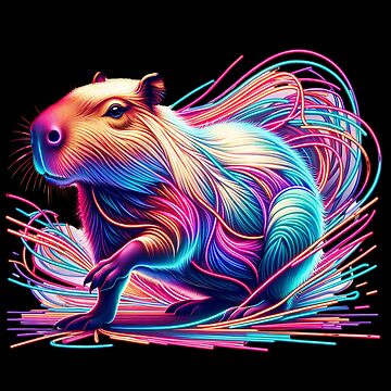 "Neon Capybara Dreams" Sticker by T-NeonSt | Redbubble