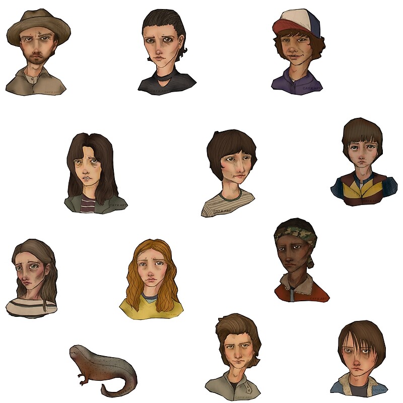 "Stranger Things Character Stickers" by CayKArt | Redbubble