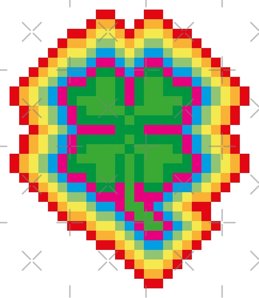 "8-Bit Rainbow Clover" by GraphicBazaar | Redbubble