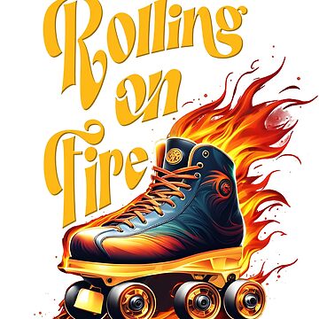 "Roller Skate on fire" Sticker for Sale by Ornatorium | Redbubble
