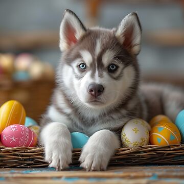 "Husky Hues of Easter" Sticker for Sale by DigitalDoghouse | Redbubble