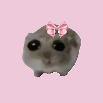 "Sad hamster meme with bow" Sticker for Sale by BookishApparell | Redbubble