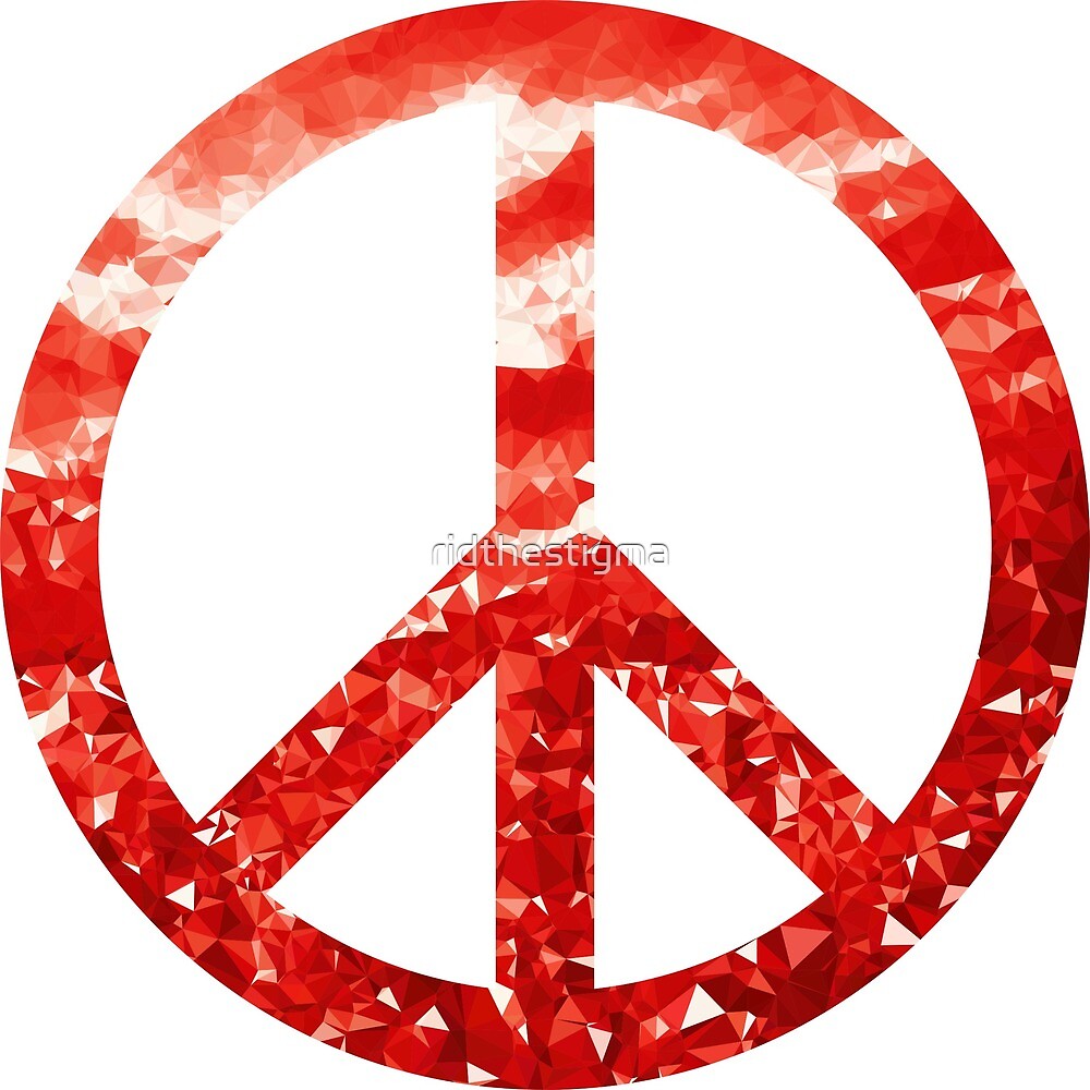 "Ruby Red Peace Sign" by ridthestigma | Redbubble