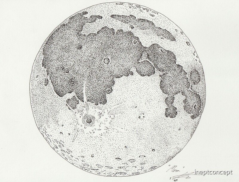 "Moon stippling" by ineptconcept | Redbubble