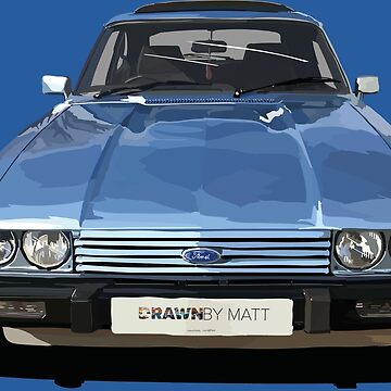 "Ford Capri Drawing" Sticker for Sale by DrawnByMatt | Redbubble