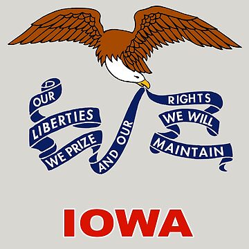 "Iowa State Flag Logo Symbol, Eagle Illustration" Art Board Print for ...