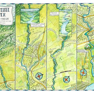 "Map of the Werribee River" Poster for Sale by RParkinson1 | Redbubble