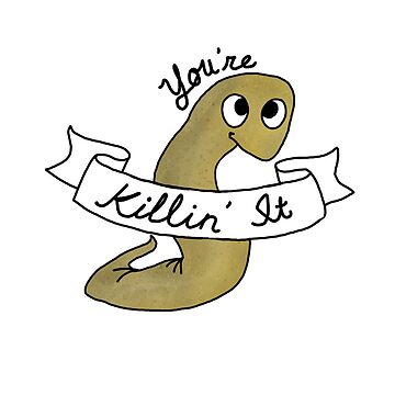 "Killin' It Planarian Worm" Sticker for Sale by Mollie Swygart | Redbubble