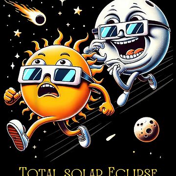 "Total Solar Eclipse 2024 Sun Flees Moon" Essential T-Shirt for Sale by ...