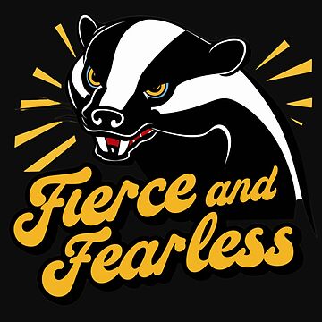 "honey badger retro designe funny quote fierce and fearless" Sticker ...