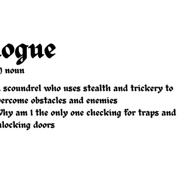 "DND Funny Rogue Dictionary Definition" Sticker for Sale by WearyWhimsy ...
