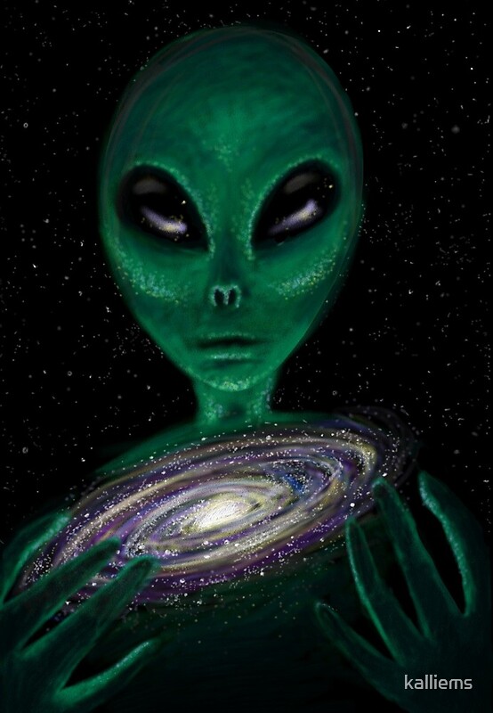 "Alien Holding Galaxy" by kalliems | Redbubble