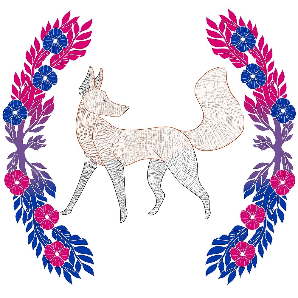 "Bisexual Pride Fox " by Foxley Albin | Redbubble
