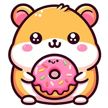 "Hamster with donut" Sticker for Sale by Delidream | Redbubble