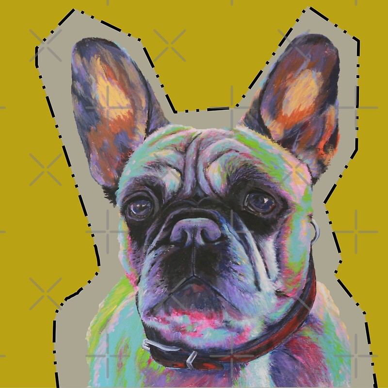"The Big Colourful Frenchie" by CoryAcornArt | Redbubble