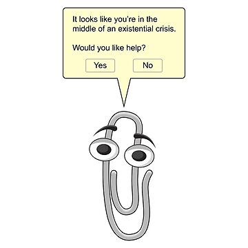 "Clippy - Existential Crisis" Sticker for Sale by erickglez16 | Redbubble