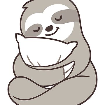 "Cute sleepy sloth hugging pillow" Sticker for Sale by irmirx | Redbubble