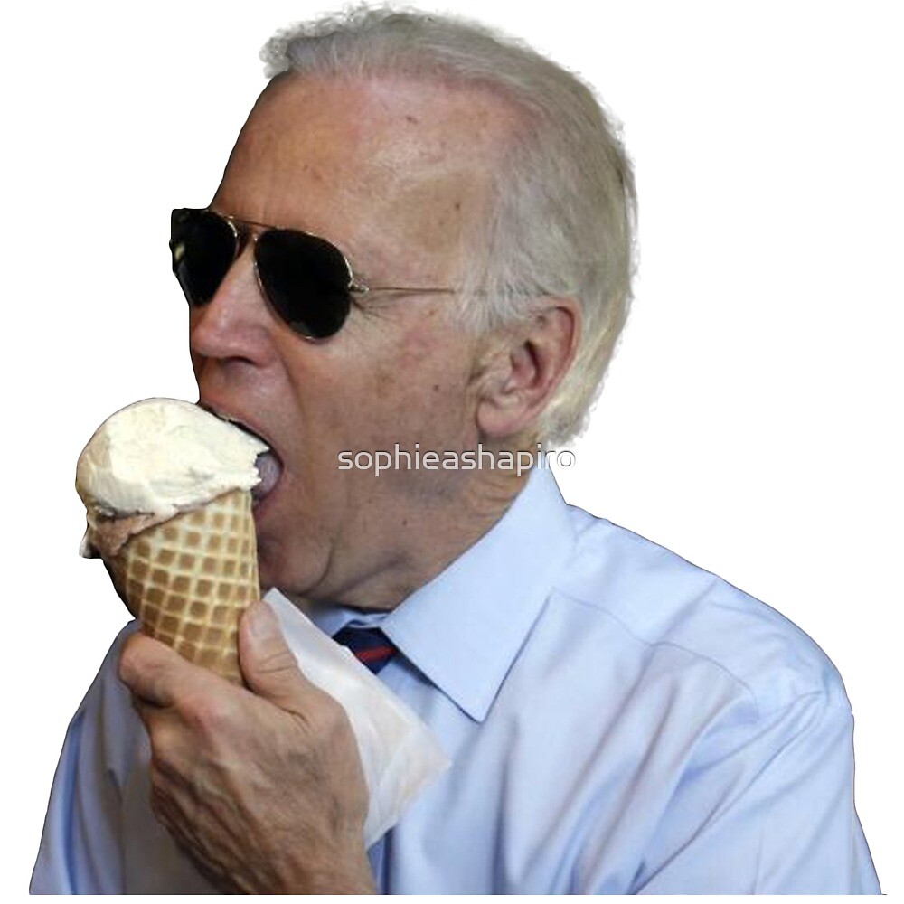 "Joe Biden Eating Ice Cream" by sophieashapiro | Redbubble