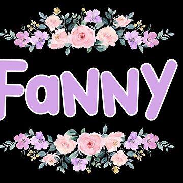"Purple Flower Fanny Name Label (Black)" Sticker for Sale by ...