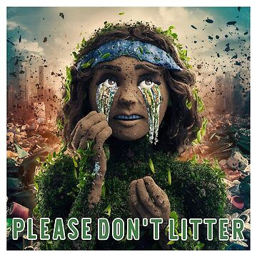 "PLEASE DON'T LITTER - SIGN EARTH DAY RECYCLE " Sticker for Sale by ...