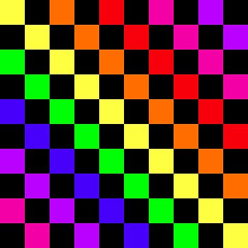 "Black Rainbow Checkerboard Pattern" Art Board Print for Sale by ...