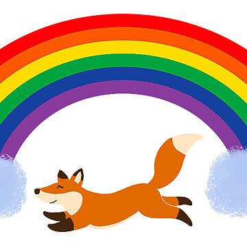"Fox Under the Rainbow" Sticker for Sale by Chamel-Draws | Redbubble