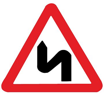 "Dangerous Bend Symbol Sign" Sticker for Sale by svrtel | Redbubble