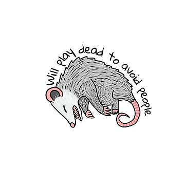 "Opossum Playing Dead" Sticker for Sale by ArtByChoosy | Redbubble