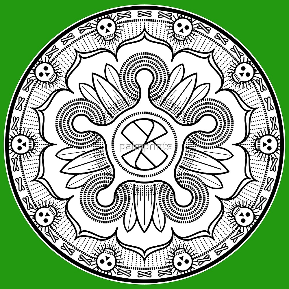 "Paradox in the Lotus Mandala w White Fill" by palmprints | Redbubble