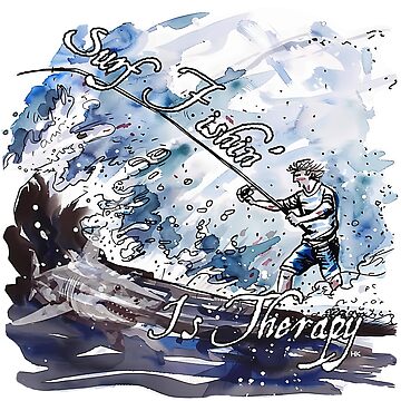 "Surf Fishing is Therapy - Saltwater Casting" Sticker for Sale by ...