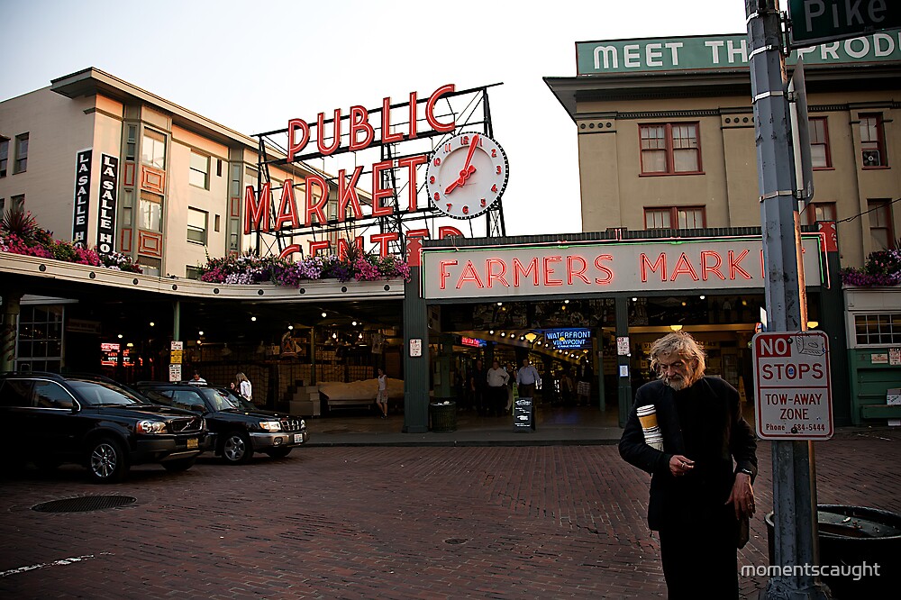 "seattle street life" by momentscaught | Redbubble