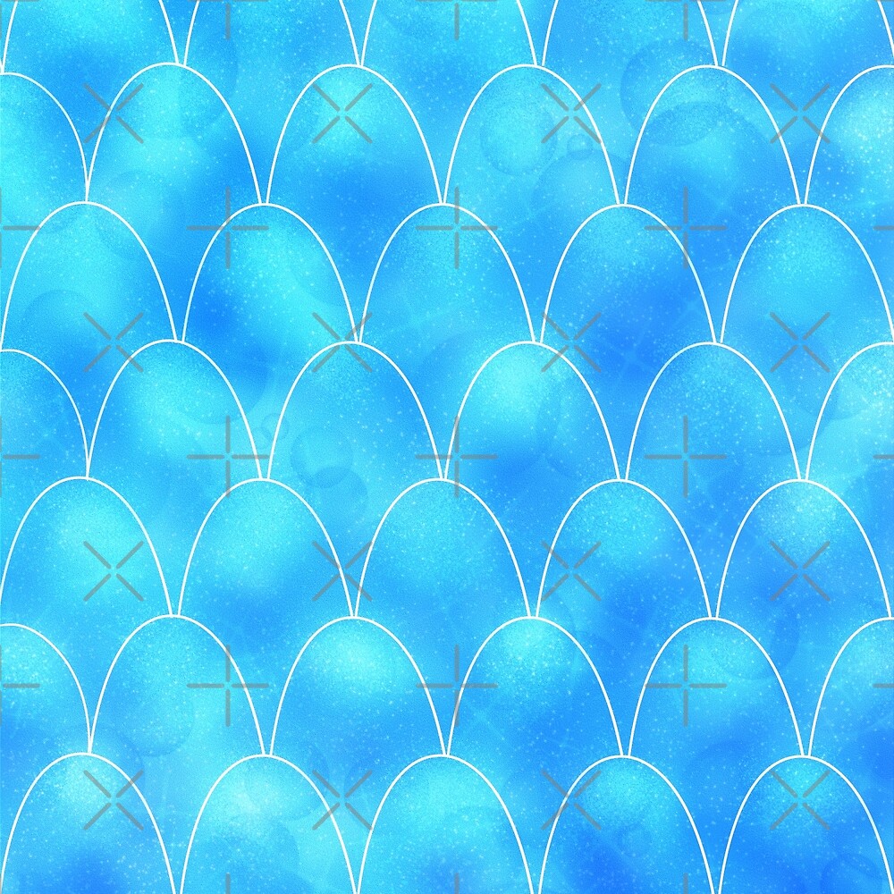 "Blue Mermaid Scales Pattern" by Lauren Patrick | Redbubble