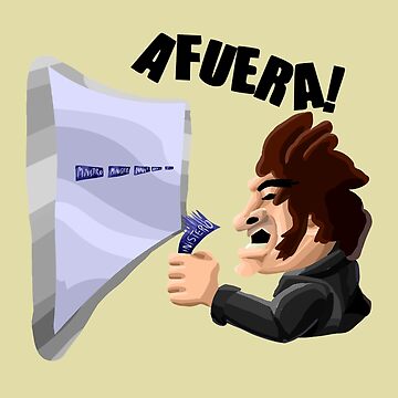 Pegatina con la obra «Javier Milei "AFUERA!" Meme» de Super-TS | Redbubble