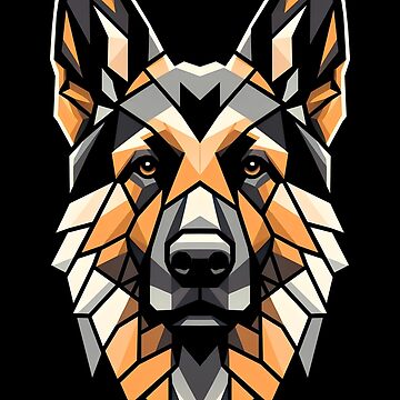 "German Shepherd dog geometric art, pop art, Polygonal illustration ...